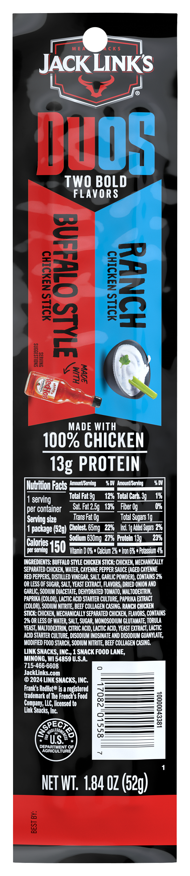 Jack Link's Buffalo Style and Ranch Duos Chicken Sticks | Bass Pro Shops